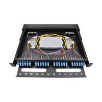 China MPO Rack Mount Fiber Panel Enclosure 24 Port LC Fiber Patch Panel 1U for sale