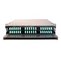 China LGX 2U Rack Mount Fiber Enclosure 6 Adapter Panel LC UPC Duplex 6 Slots 72F for sale
