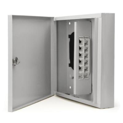 China 12F Wall Mount Fiber Enclosure Metallic ODF Fiber Optic Patch Box 12 Core for sale