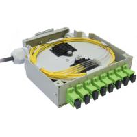 China 8 Fibers Sc/Apc Fiber Optic Din Rail Terminal Box Grey Cold Rolled Steel for sale