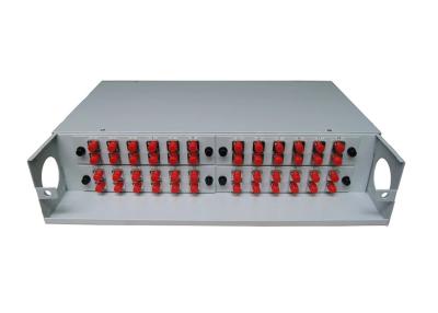 China Rack Mounted ODF Fiber Termination Fixed 2U 48 Core Fiber Optic Termination Box for sale