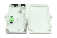 China 2Port Fiber Optic Terminal Box FTTH Outdoor/Indoor PC ABS Material Light Gray for sale