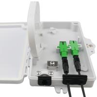China 2Port Fiber Optic Terminal Box FTTH Outdoor/Indoor PC ABS Material Light Gray for sale