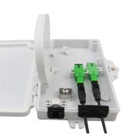 China 2Port Fiber Optic Terminal Box FTTH Outdoor/Indoor PC ABS Material Light Gray for sale