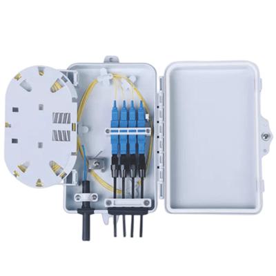 China 4Port Fiber Optic Terminal Box SC Simplex SM Cables White Waterproof IP-66 for sale