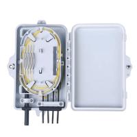 China 4Port Fiber Optic Terminal Box SC Simplex SM Cables White Waterproof IP-66 for sale
