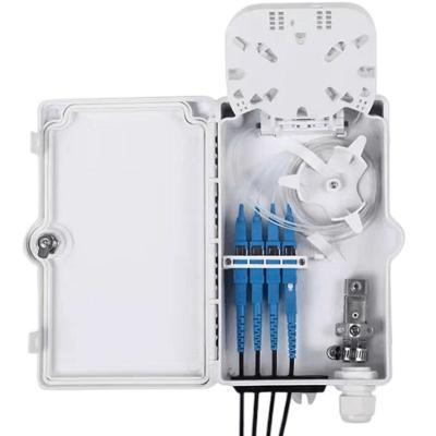 China 4Port Fiber Optic Terminal Box SC UPC SX SM White IP66 For Telecommunication for sale