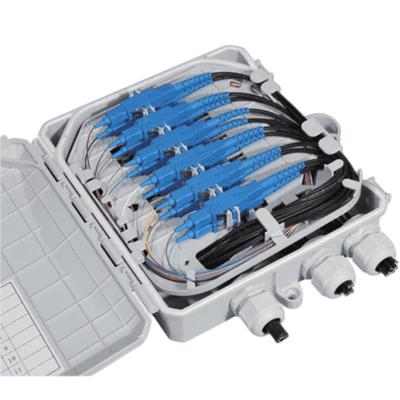 China Fiber Optic Terminal Box 12Cores Indoor/Outdoor SC/LC/ST/FC Light Gray for sale