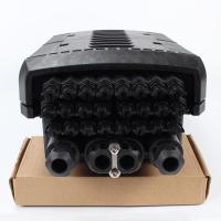 China Black Fiber Optic Joint Closure Box Waterproof FTTH Joint Box 2 Inlet 24 Out for sale