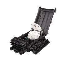 China Black Fiber Optic Joint Closure Box Waterproof FTTH Joint Box 2 Inlet 24 Out for sale