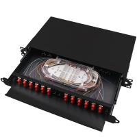 China Black Rack Mount Fiber Termination Box FC Patch Panel ODF 24Core for sale