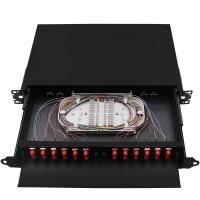 China Black Rack Mount Fiber Termination Box FC Patch Panel ODF 24Core for sale