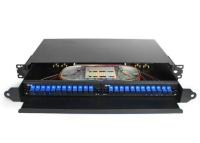 China Black Rack Mount Fiber Termination Box FC Patch Panel ODF 24Core for sale