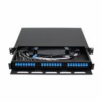 China FTTH Fiber Optic Patch Panel Rack Mount 1U 24 Cores SC LC FC ST for sale