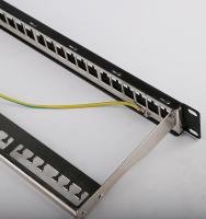 China 1U 24 Port STP Patch Panel RJ45 Rack Mount Cat6 Patch Panel Blank for sale