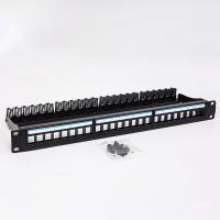 China Black UTP 1U Keystone Patch Panel 24 Port CAT6 Blank RJ45 Jacks for sale