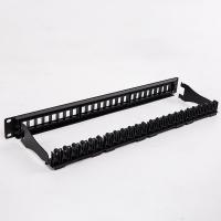 China Black UTP 1U Keystone Patch Panel 24 Port CAT6 Blank RJ45 Jacks for sale