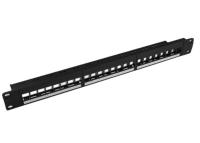 China 1RU Network Patch Panel C5e Blank Frame 24 Port Patch Panel Unloaded for sale