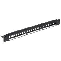 China 1RU Network Patch Panel C5e Blank Frame 24 Port Patch Panel Unloaded for sale