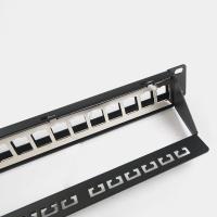China RJ45 Network Patch Panel 24 Port 1U Keystone C5 / C5E C6 With Mangement Bar for sale