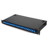 China 24 Port 1U Rack Mount Fiber Optic Patch Panel With SC/UPC Adapter for sale