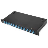 China Metal Rack Mount Patch Panel 12 LC Duplex Coupler FTTH Termination Box for sale