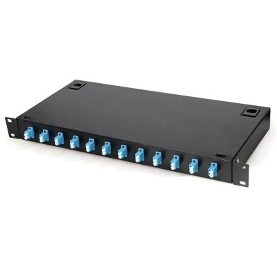China Metal Rack Mount Patch Panel 12 LC Duplex Coupler FTTH Termination Box for sale