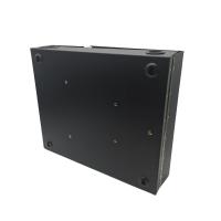 China 12/24/48cores 2door Black Optical Wall Mount Fiber Enclosure With Spools and Adapter Plates for sale