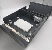 China 12/24/48cores 2door Black Optical Wall Mount Fiber Enclosure With Spools and Adapter Plates for sale