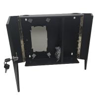 China 12/24/48cores 2door Black Optical Wall Mount Fiber Enclosure With Spools and Adapter Plates for sale