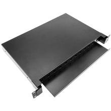China 48 Core 430x200x46mm Black Fiber Optic Patch Panel for sale