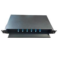 China 48 Core LC Duplex Fiber Optic Patch Panel Black Color for sale