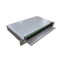 China Black 24-48 Slding Type Rack Mount Fiber Optic Patch Panel For Network Cabling for sale