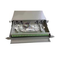 China Black 24-48 Slding Type Rack Mount Fiber Optic Patch Panel For Network Cabling for sale