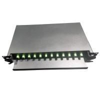China 19 Inch Sliding Fiber Patch Panel 12 Port FC APC Simplex Adapter Networking Solution for sale