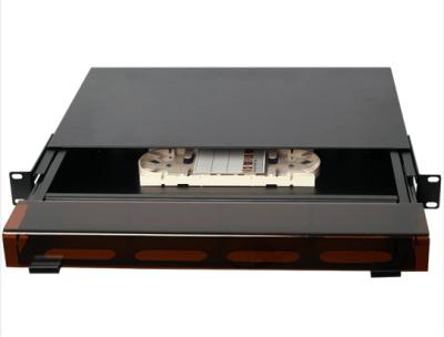 China 1U 96 Cores MTP MPO -LC Patch panel ODF Chassis enclosure Sliding type with Dust Cover for 4 Cassettes for sale