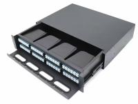 China 2U 192 Cores MTP MPO -LC Patch panel ODF Chassis enclosure Sliding type for 8 Cassettes for sale
