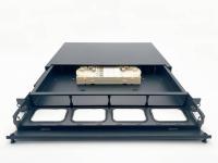 China 1U Cores MTP MPO -LC Patch panel ODF Chassis enclosure Sliding type for 4 Cassettes with Cable Management for sale