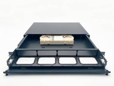 China 1U Cores MTP MPO -LC Patch panel ODF Chassis enclosure Sliding type for 4 Cassettes with Cable Management for sale