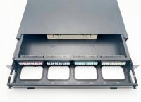 China 1U Cores MTP MPO -LC Patch panel ODF Chassis enclosure Sliding type for 4 Cassettes with Cable Management for sale