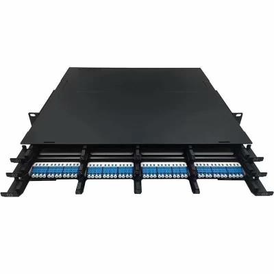 China 1U 144 Cores MTP MPO -LC Patch panel ODF Chassis enclosure Sliding type for 12 Cassettes for sale
