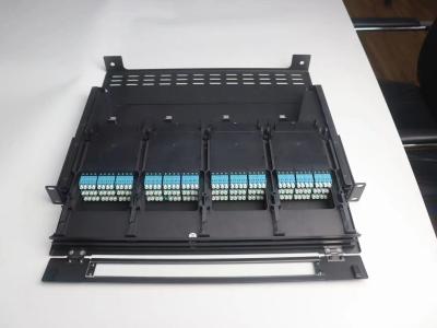 China 1U 144 Cores MTP MPO -LC Patch panel ODF Chassis enclosure Sliding type for 12 Cassettes for sale