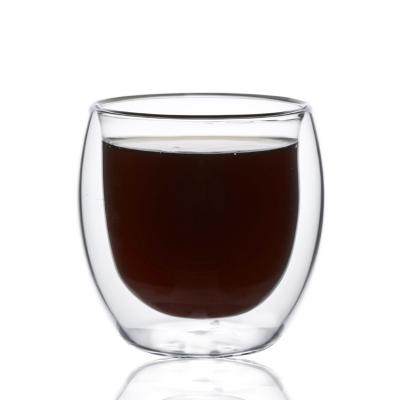China 100% Handmade Heat Resistant Double Wall Glass Cup for sale