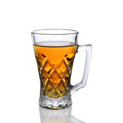 China 220ml Classic Pattern Clear Transparent Coffee Mug Tea Glass for sale