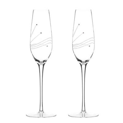 China Professional Customized Popular Clear Crystal Champagne Flute Glass Gift for sale
