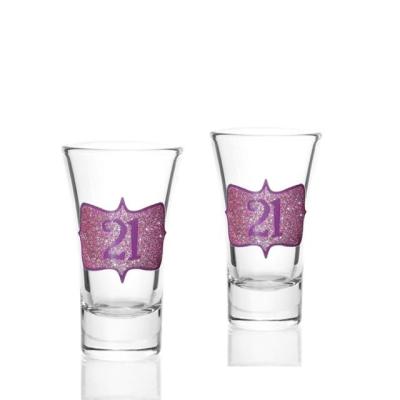 China OEM High Quality 60ml Transparent Shot Glass With Decoration for sale