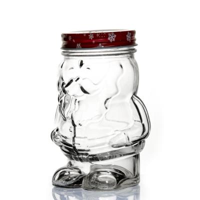 China Wholesale 15oz creative personality Santa Claus shape 470ml glass mason jar for sale