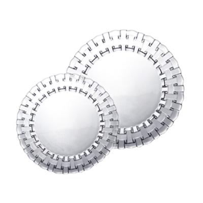 China Factory Direct China Manufacturer Classic Woven Collection Clear Plate Set with 2 Sizes for sale