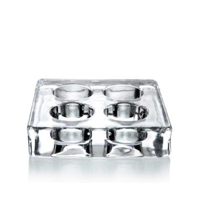 China Glass Transparent Candle Holder with 4 Tealight Set for party wedding decoration for sale