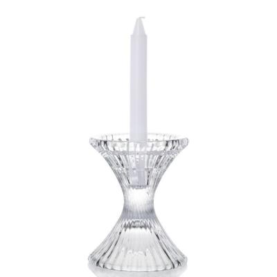 China Hot sales customized clear crystal glass candelabra candlestick holder for sale